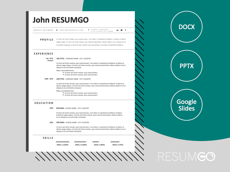 REILLY Elegant Black And White Resume Template ResumGO