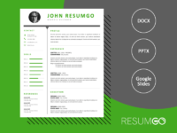 Free Green Resume Templates - Instant Download | ResumGO