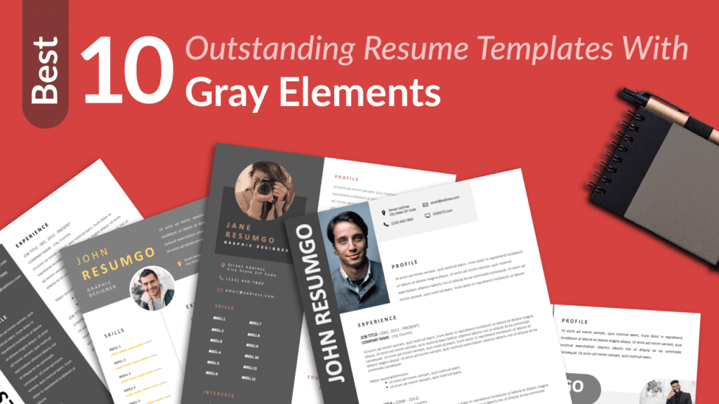 10 Outstanding Resume Templates With Gray Elements | ResumGO