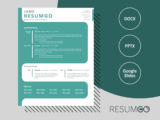 HONOR – Modern Teal Resume Template | ResumGO