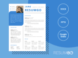 Free Blue Resume Templates - Instant Download | ResumGO
