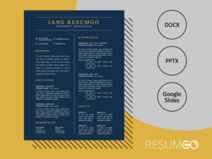 Free Blue Resume Templates - Instant Download | ResumGO
