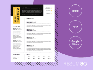 CYPRESS – Solid 2-column Resume Template | ResumGO