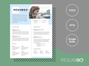 LAKE – Crystalline Sky-Blue Resume Template | ResumGO