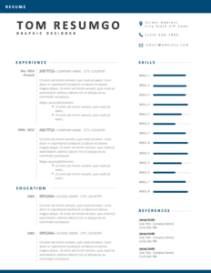 STORA – White and Navy-Blue Resume Template | ResumGO