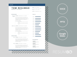 Free Blue Resume Templates - Instant Download | ResumGO