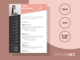 URBAN – Modern Peach Resume Template | ResumGO