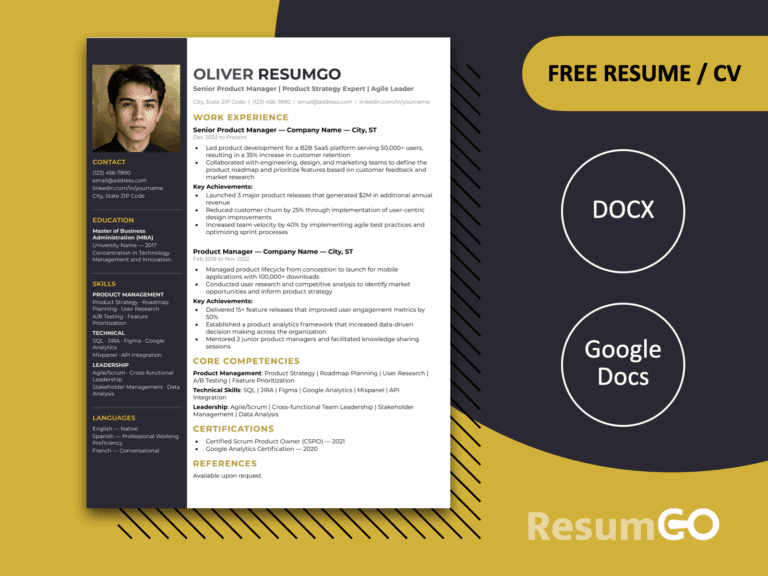 Erasmus Modern Two-Column Resume Template | ResumGO